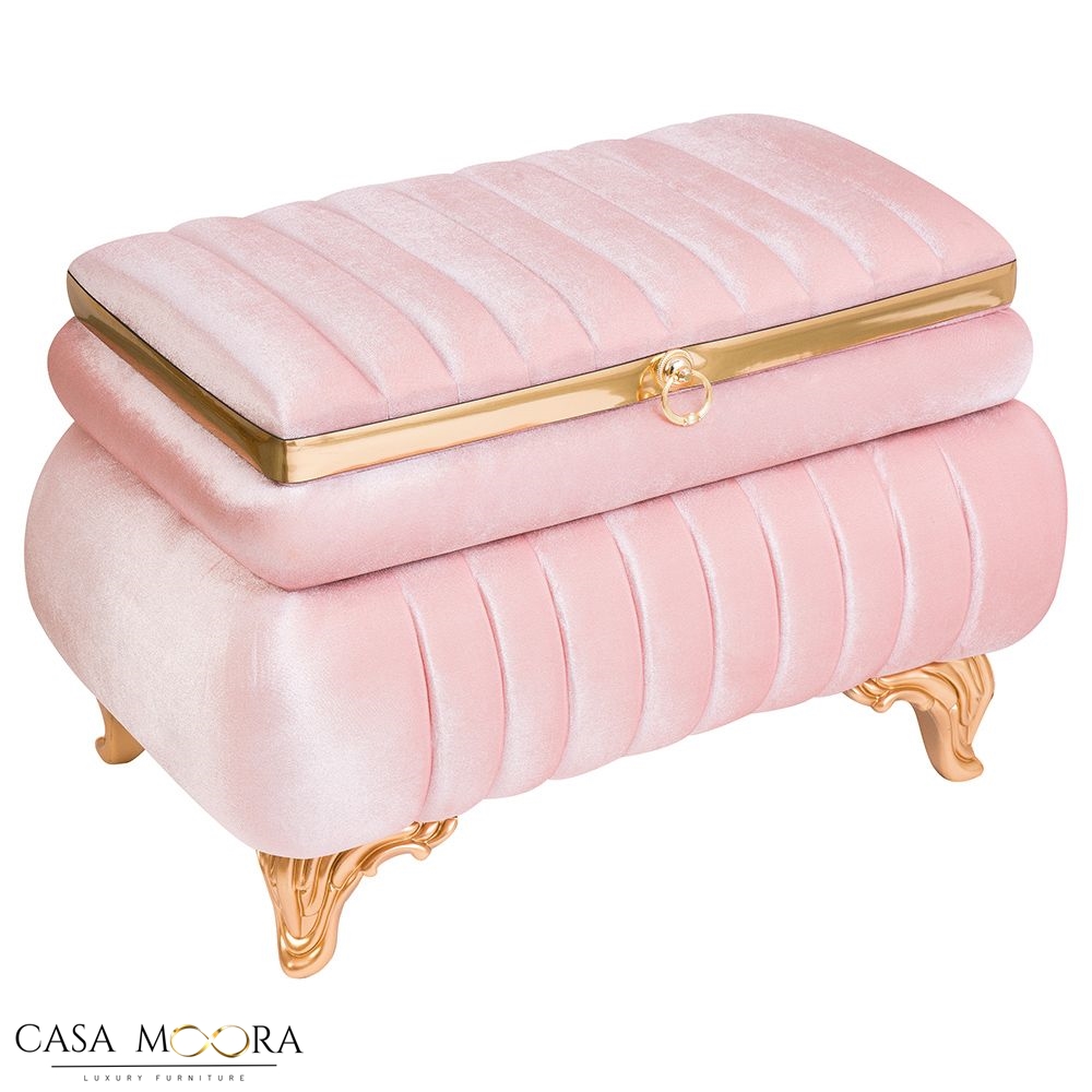 Cufar tip taburet Roz pudrat – Casa Moora – Home & Deco